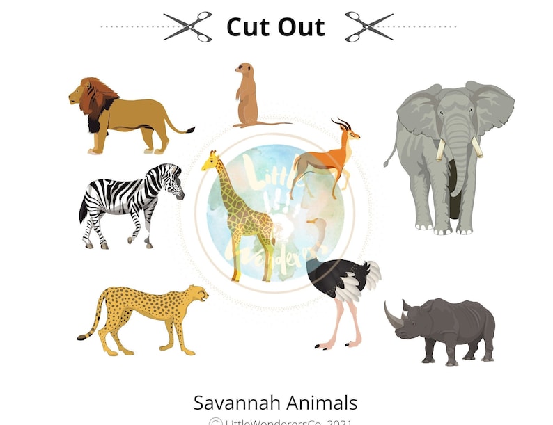 Savannah Habitat Busy Book Activity Printable African - Etsy