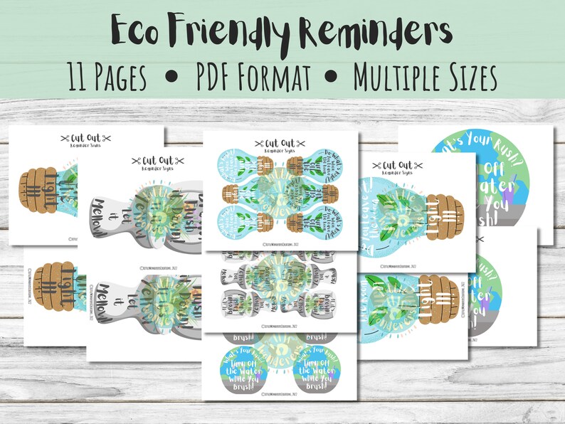 Eco Friendly Reminder Signs for Kids Turn Lights Off, Flush the Toilet ...