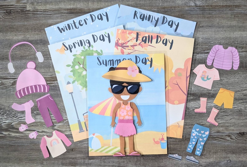 Seasons and Weather Clothing Activity Mats Printable - Etsy