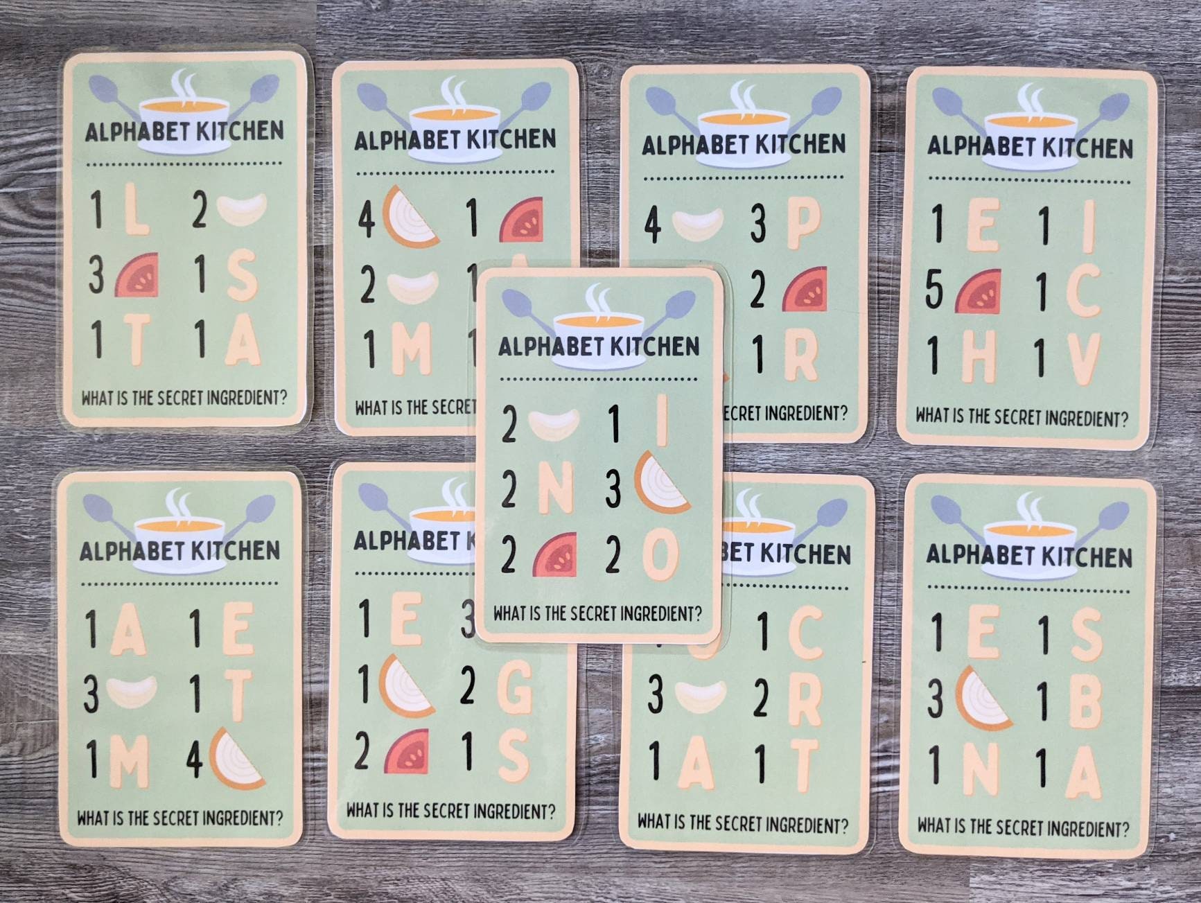 Alphabet Soup Game Activity Counting Spelling Food | Etsy
