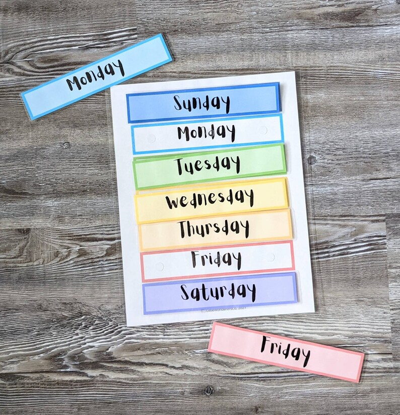 Rainbow Circle Time Wall Calendar Bundle Printable With - Etsy
