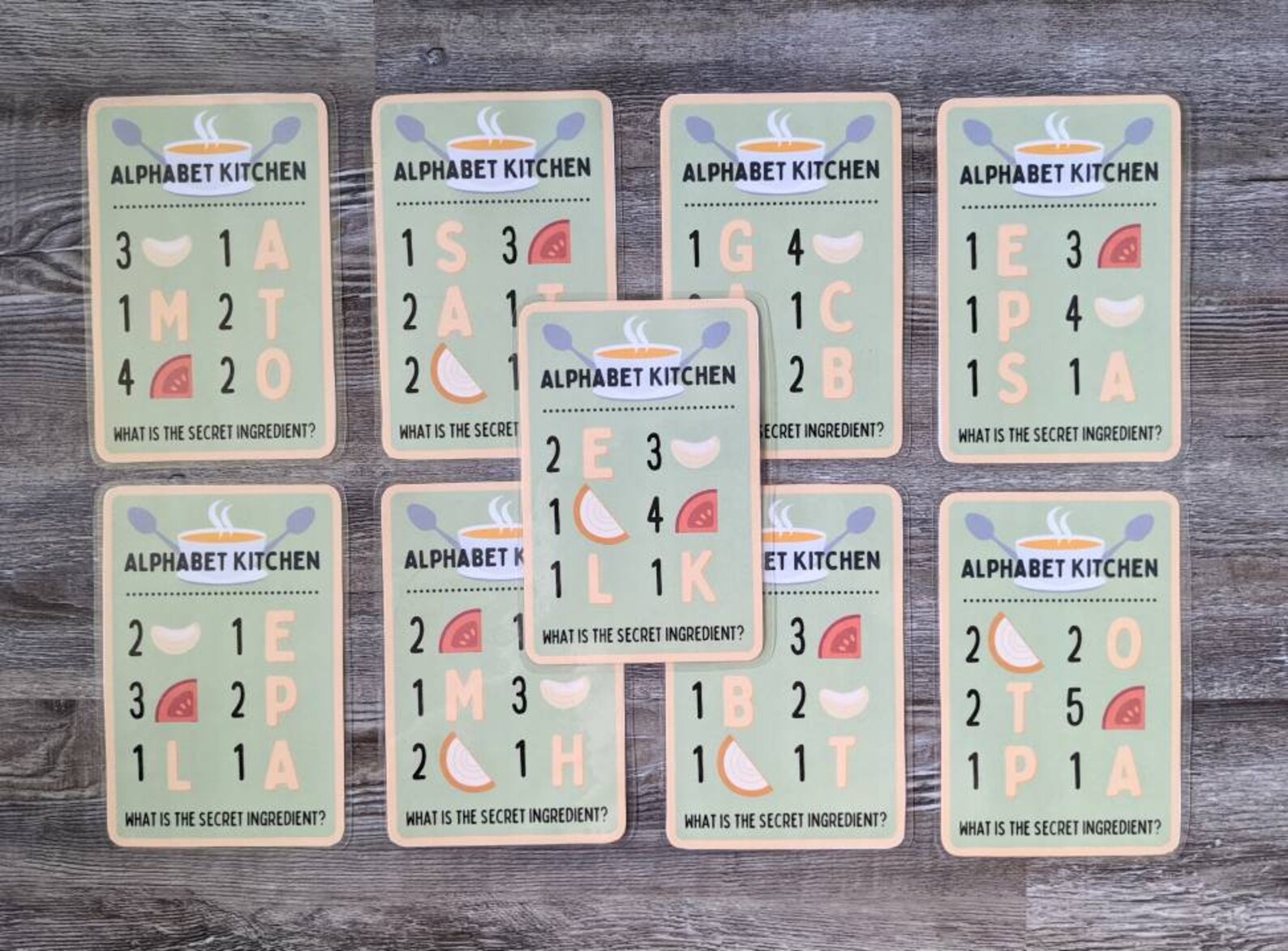 Alphabet Soup Game Activity Counting Spelling Food | Etsy