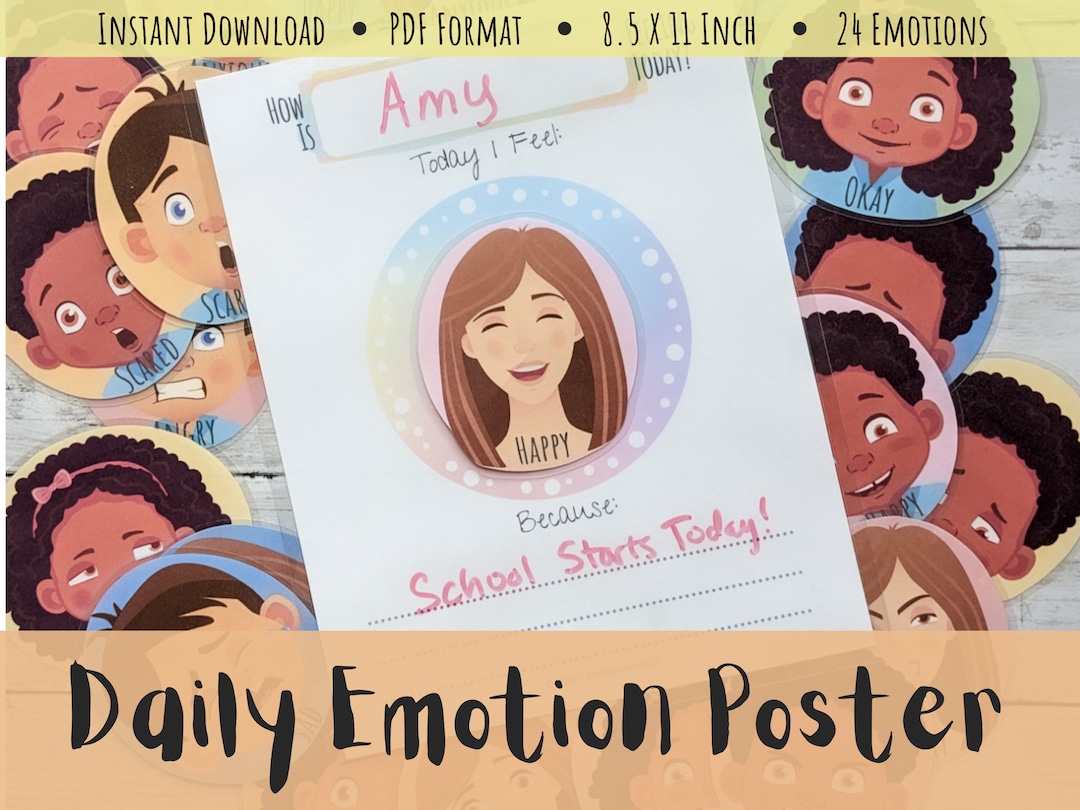 Personalizable Daily Emotions Poster With Interchangable Faces ...