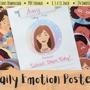 Personalizable Daily Emotions Poster With Interchangable Faces ...