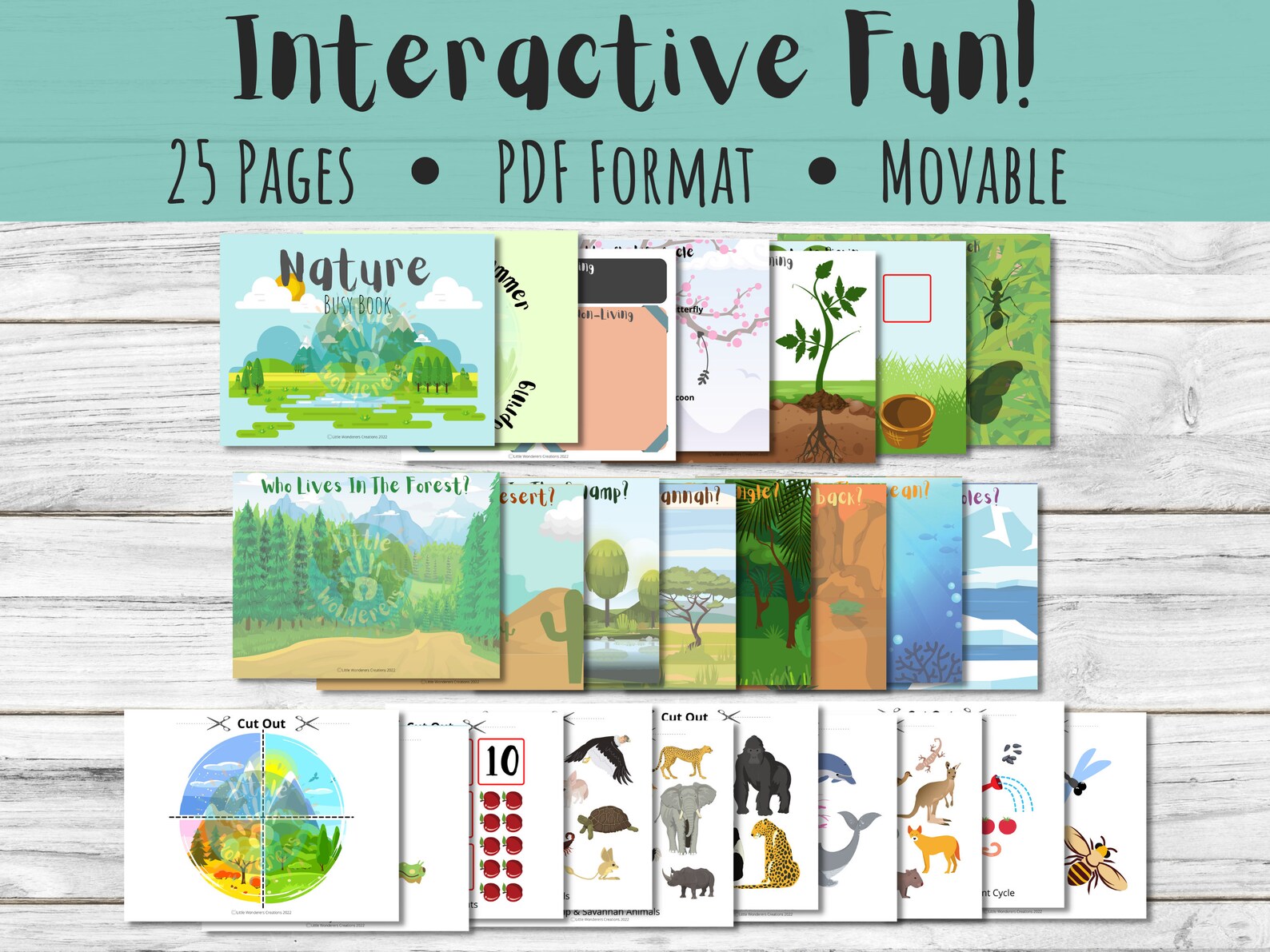 Nature Busy Book Printable Preschool Quiet Activity Travel - Etsy