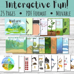 Nature Busy Book Printable - Preschool Quiet Activity, Travel Book ...