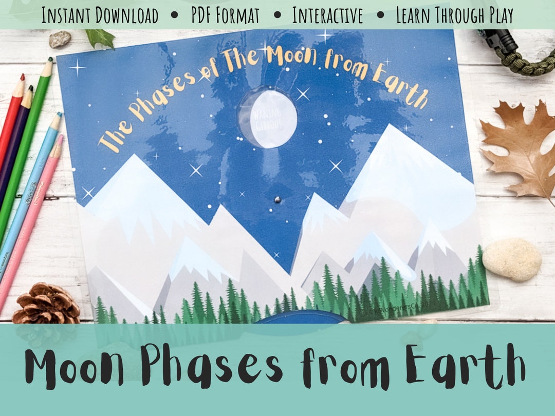 Lunar Phases From Earth Busy Book Activity Page - Moon Phases, Outer ...