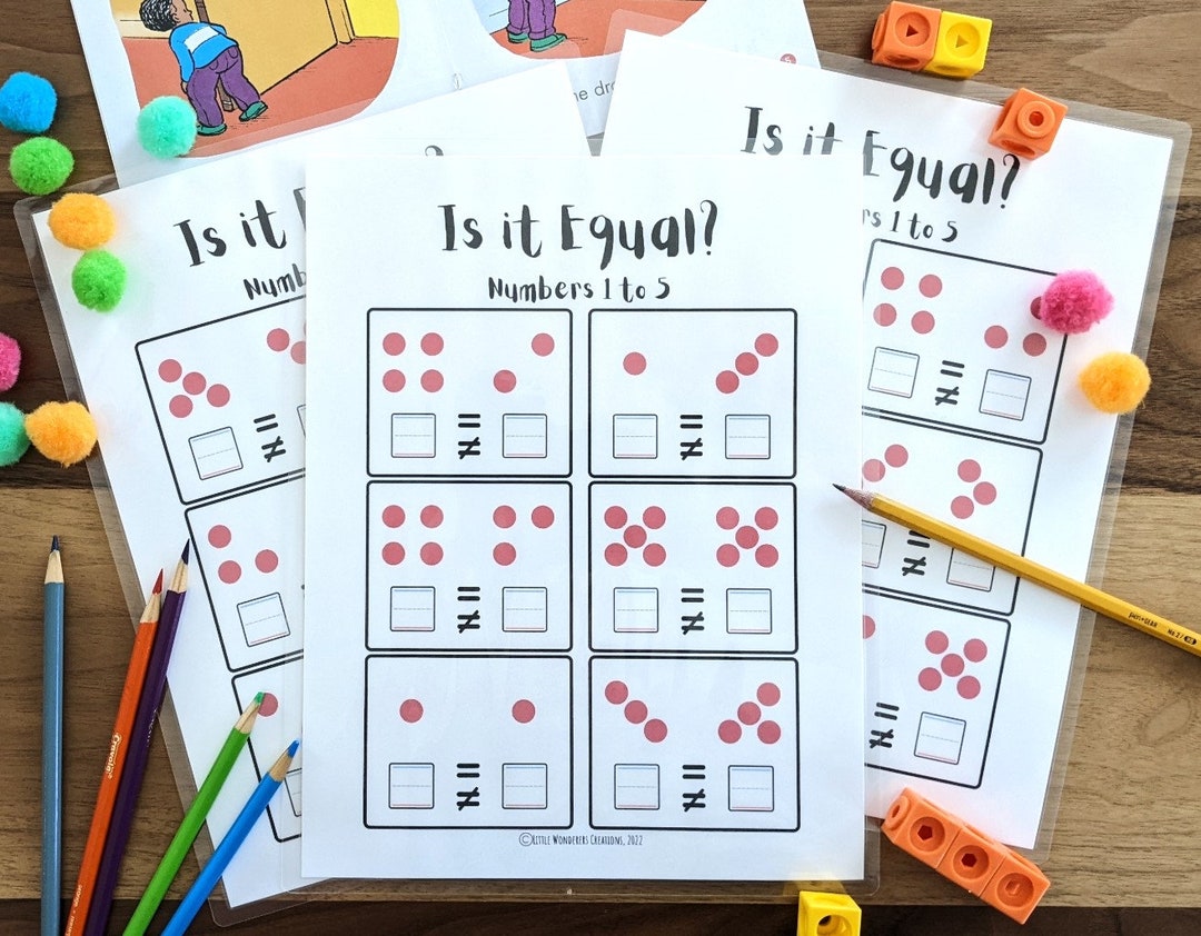 Is It Equal? Number Counting Equal Value Worksheets - Early Math ...