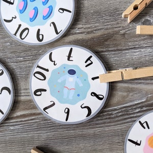 Space Themed Counting Clip Cards - Preschool, Homeschool, Number ...