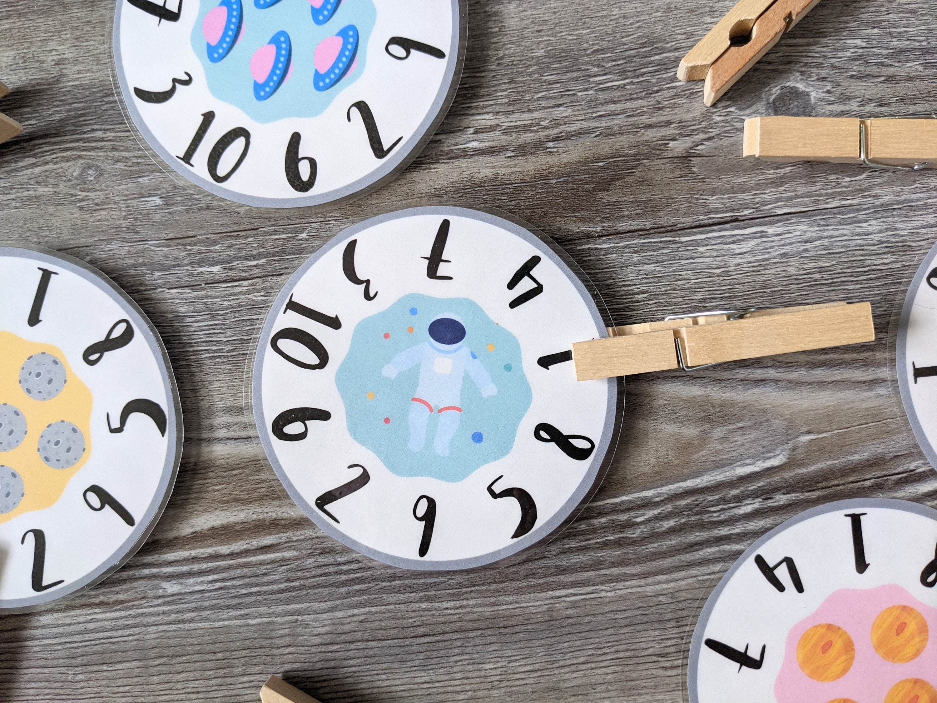 Space Themed Counting Clip Cards - Preschool, Homeschool, Number ...