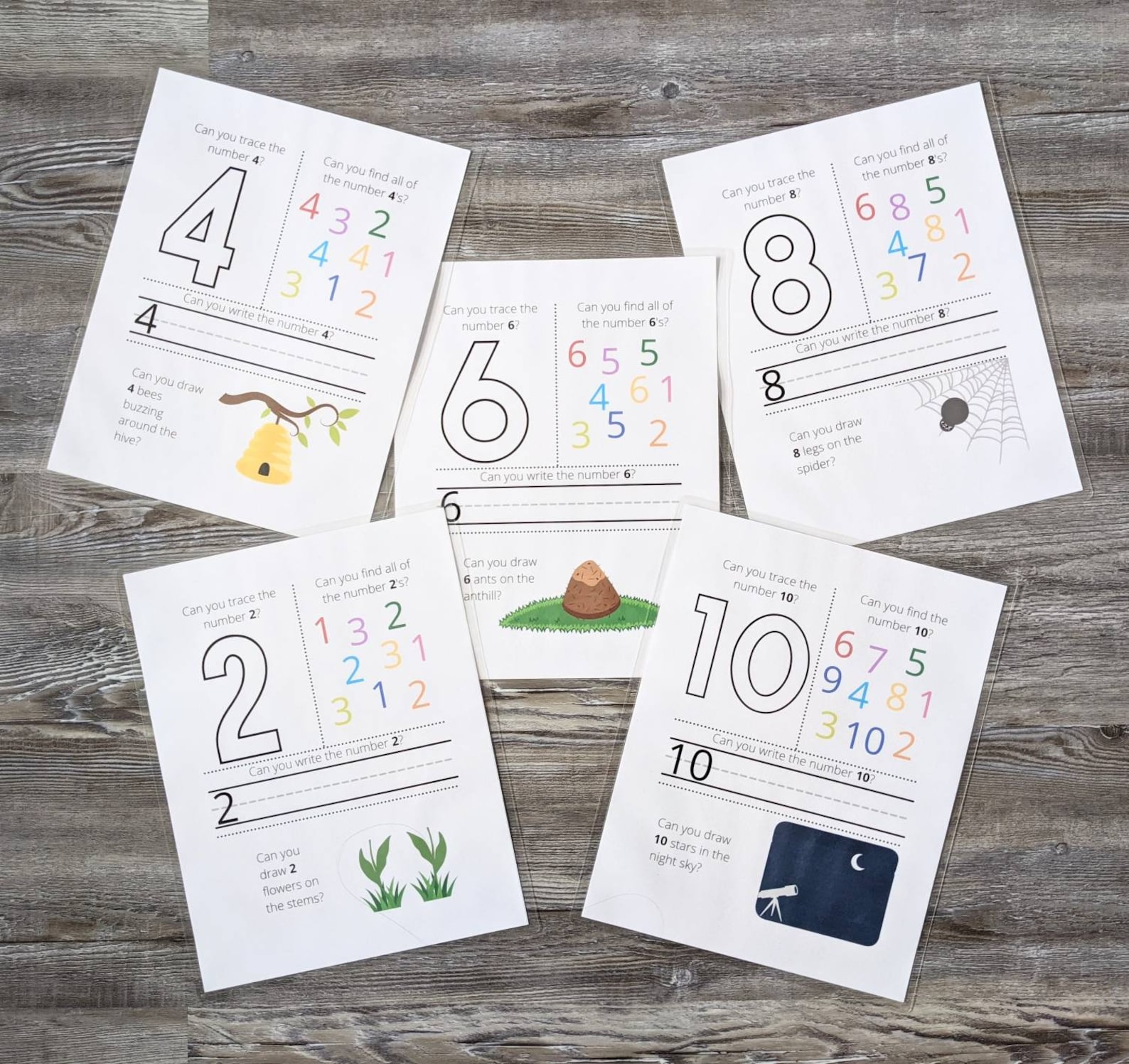 Number Worksheets Tracing Writing Number Recognition - Etsy