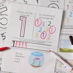 Number Worksheets Tracing Writing Number Recognition - Etsy