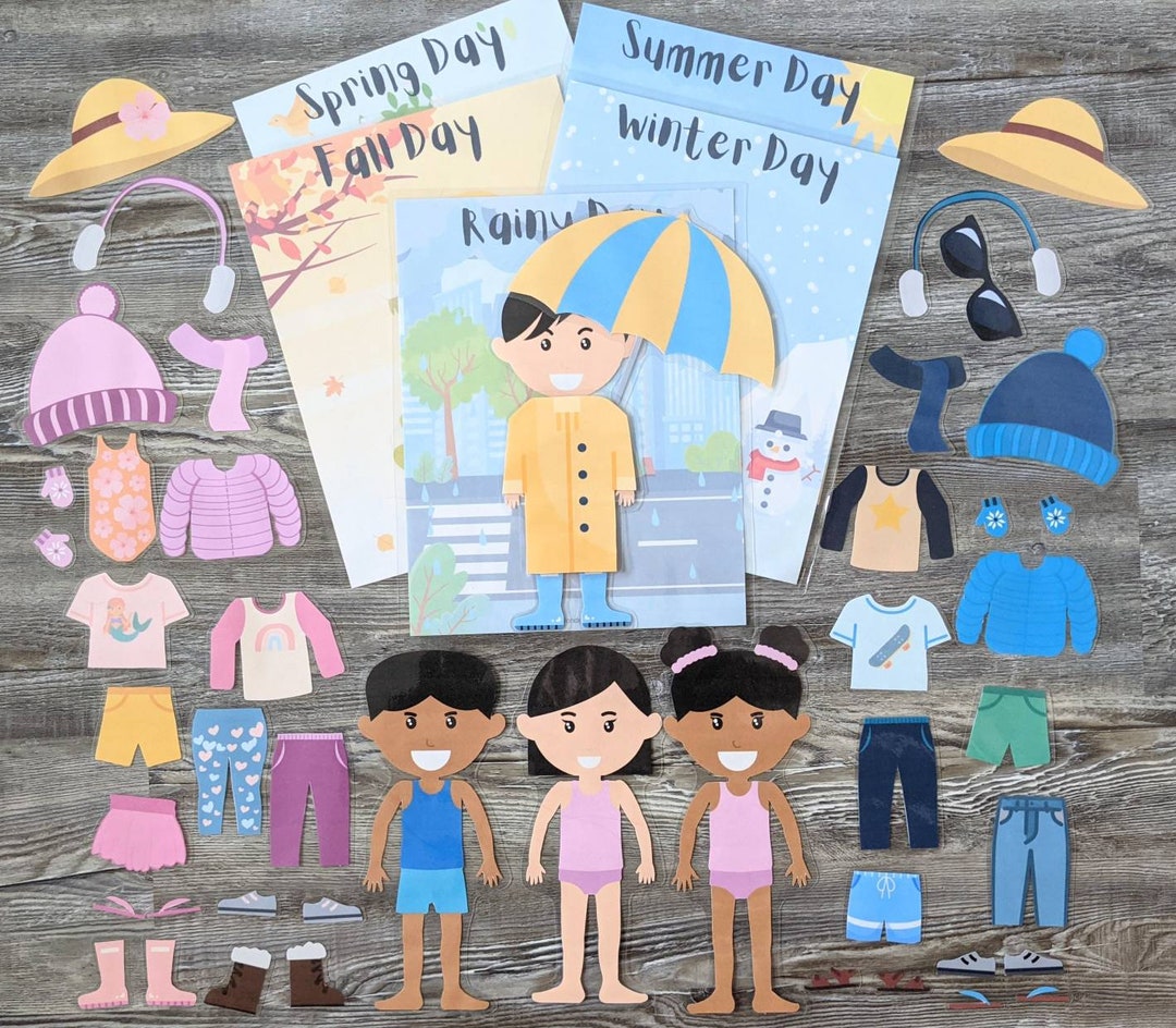 Seasons and Weather Clothing Activity Mats Printable - Homeschool ...