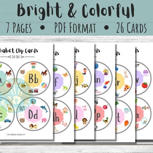Alphabet Beginning Sounds Clip Cards Printable - Homeschool, Preschool ...