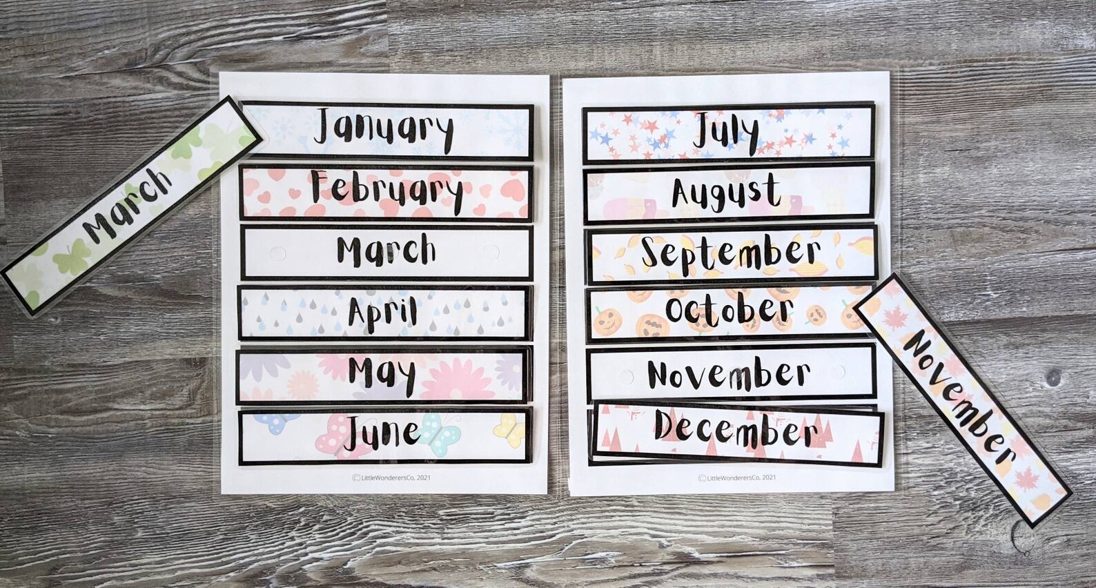 Rainbow Circle Time Wall Calendar Bundle Printable With - Etsy