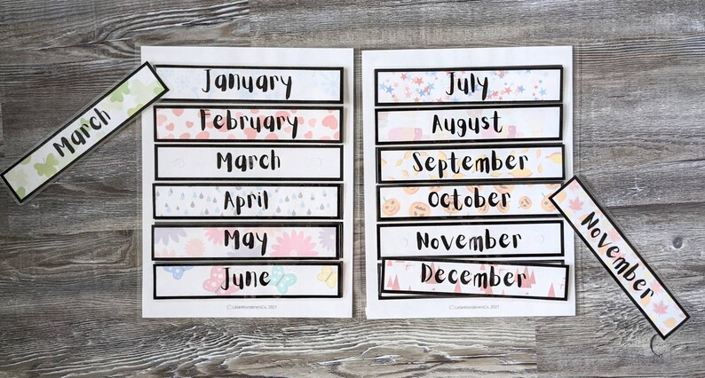 Rainbow Circle Time Wall Calendar Bundle Printable With Storage Posters ...