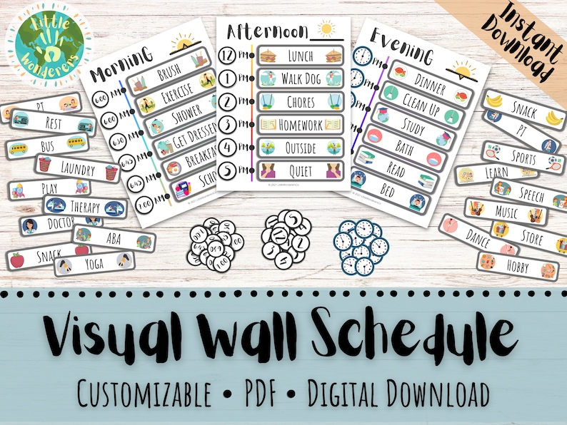 Customizable Visual Wall Schedule Routine Homeschool - Etsy