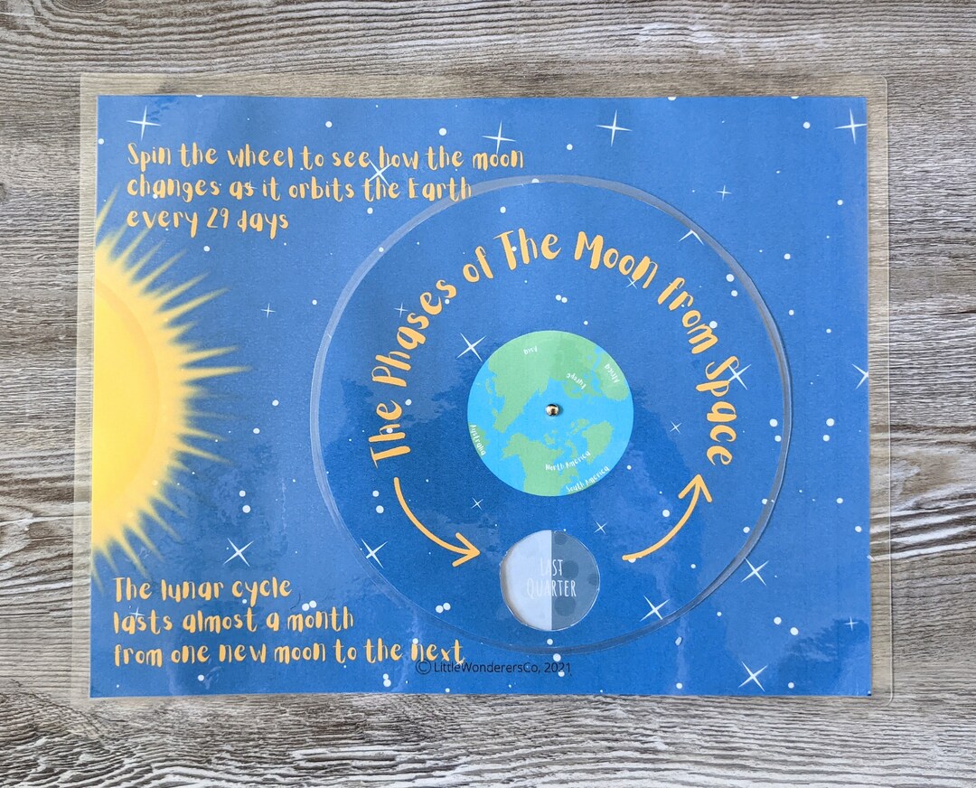 Lunar Phases From Space Busy Book Activity Page - Moon Phases, Outer ...