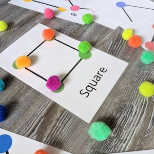 Shape Pom Pom Mats Printable - Playdoh, Preschool Shapes, Toddler ...