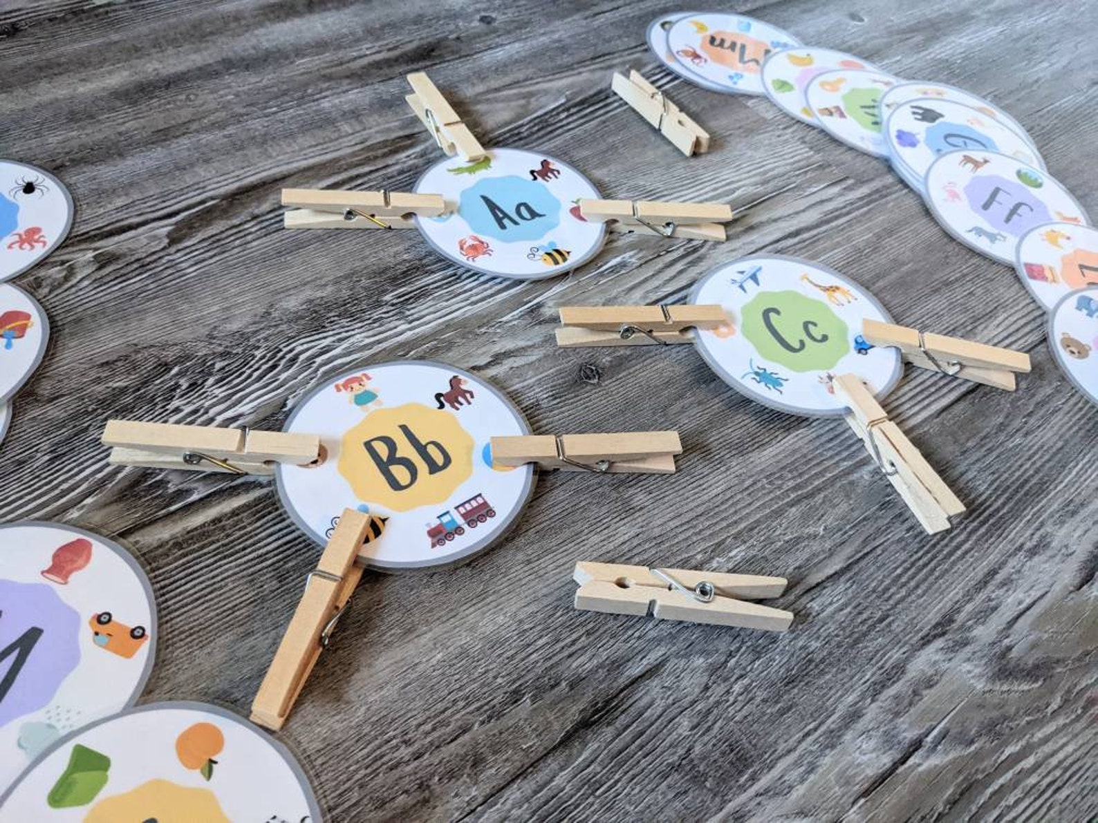 Alphabet Beginning Sounds Clip Cards Printable Homeschool | Etsy