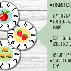 Food Themed Counting Clip Cards - Preschool, Fine Motor, Number ...