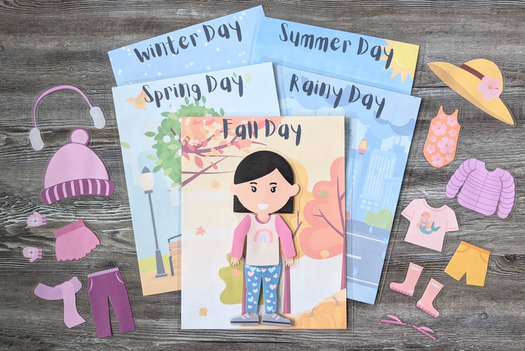 Seasons and Weather Clothing Activity Mats Printable - Etsy