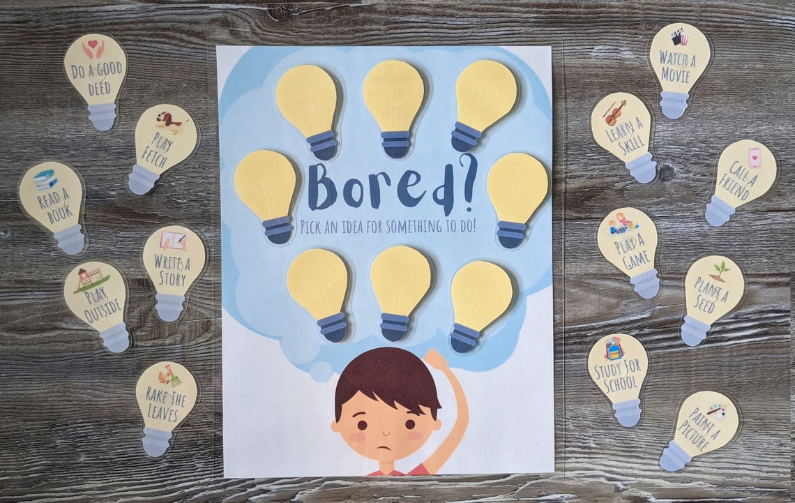Boredom Idea Poster Bored Ideas Time Management Self - Etsy