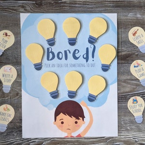 Boredom Idea Poster Bored Ideas Time Management Self - Etsy