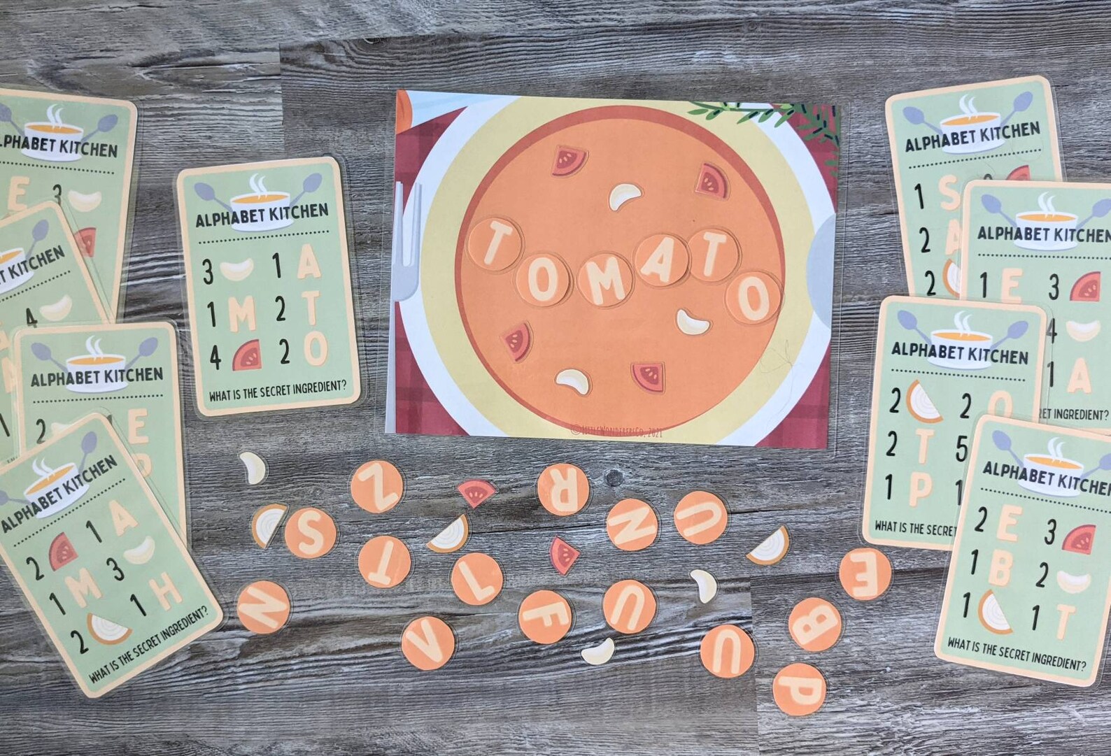 Alphabet Soup Game Activity Counting Spelling Food | Etsy