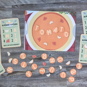 Alphabet Soup Game Activity Counting Spelling Food | Etsy