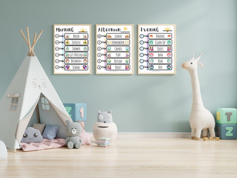 Customizable Visual Wall Schedule - Routine, Homeschool, Autism, Speech ...