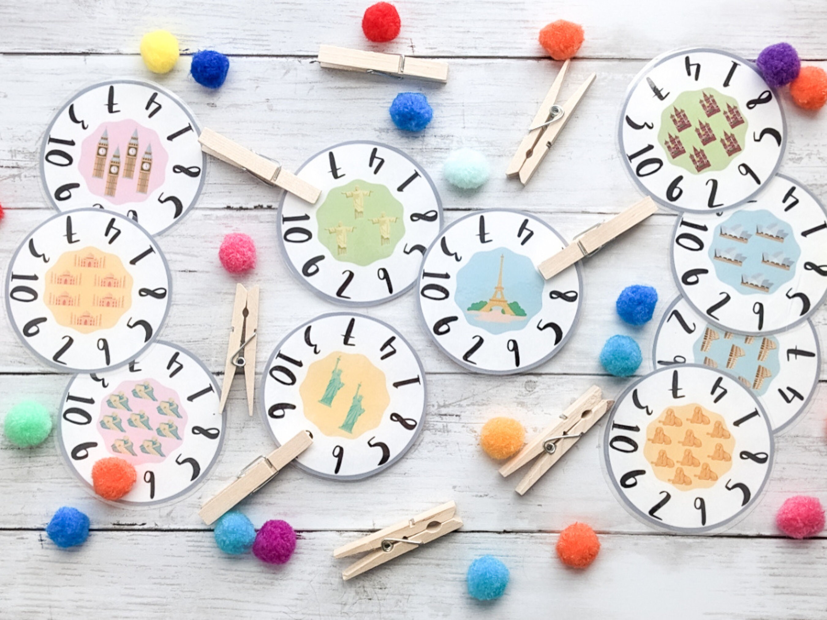 Travel Themed Counting Clip Cards - Preschool, Homeschool, Number ...