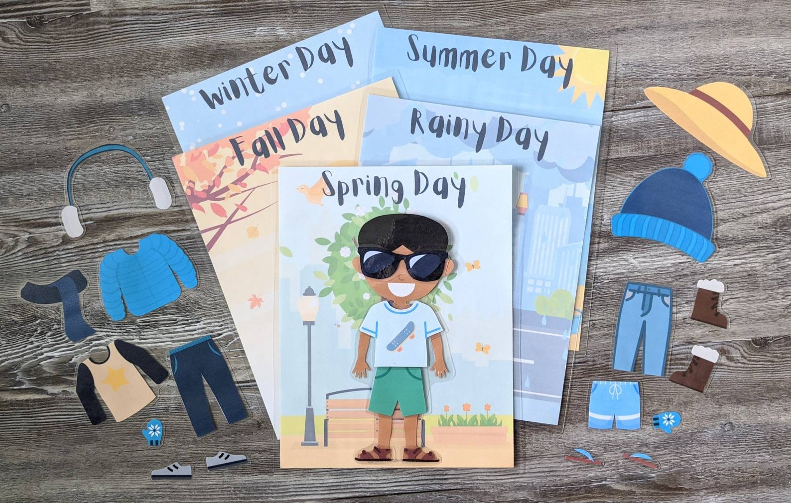 Seasons and Weather Clothing Activity Mats Printable - Homeschool ...