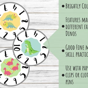 Dinosaur Themed Counting Clip Cards - Preschool, Fine Motor, Number ...