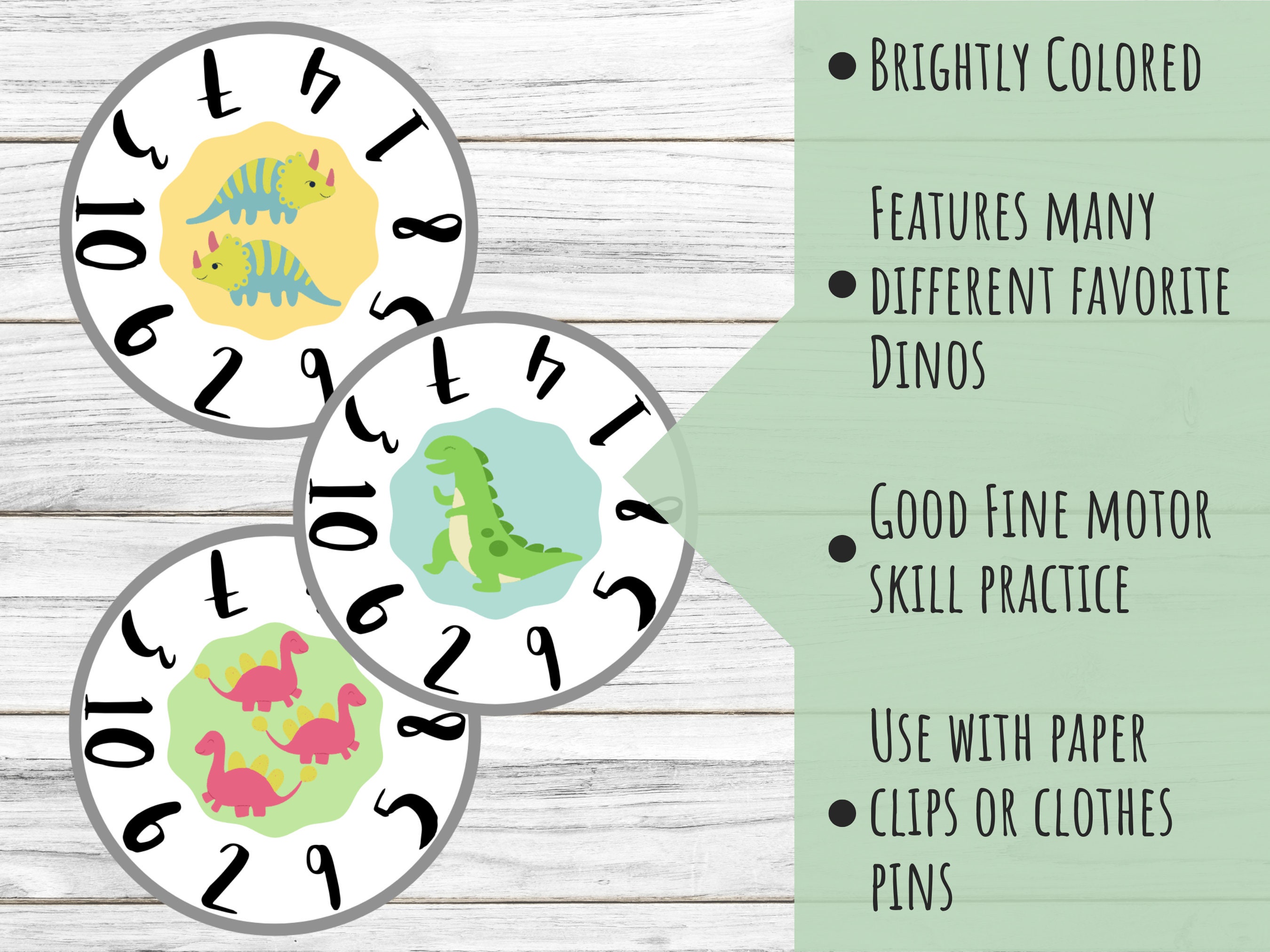 Dinosaur Themed Counting Clip Cards - Preschool, Fine Motor, Number ...