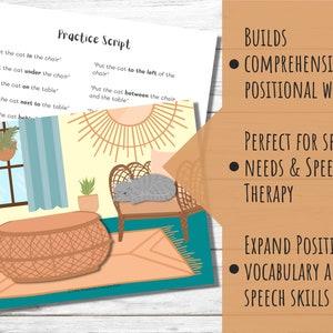 Positional Words Speech Practice Mat - Speech Therapy, Expressive ...