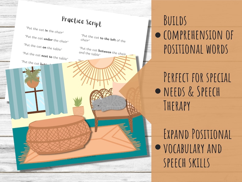 Positional Words Speech Practice Mat - Speech Therapy, Expressive ...