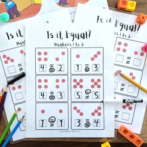 Is It Equal? Number Counting Equal Value Worksheets - Early Math ...