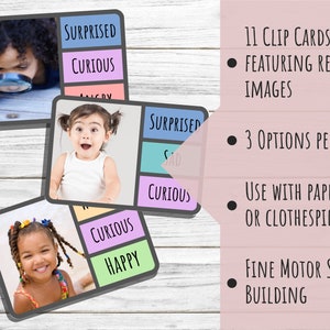 Learn About Emotions Clip Cards - Preschool, Kindergarten, Feelings ...