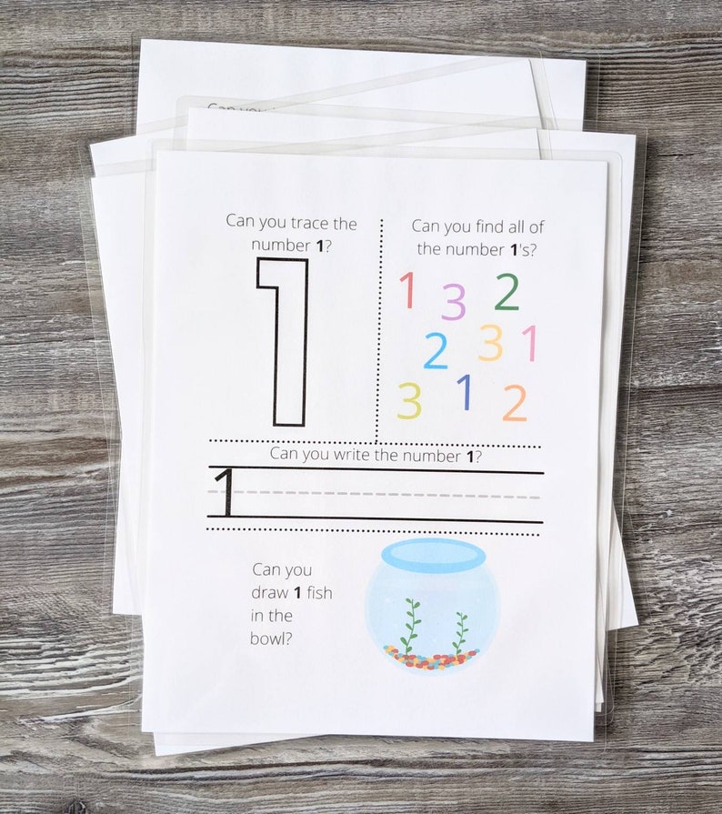 Number Worksheets Tracing Writing Number Recognition - Etsy