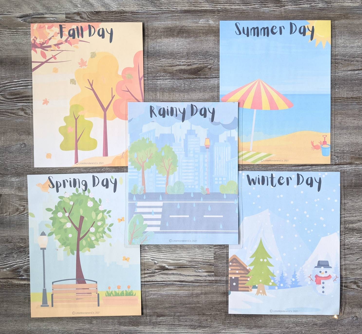 Seasons and Weather Clothing Activity Mats Printable - Etsy