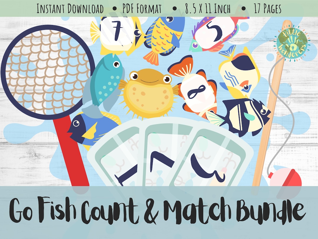 Go Fishing Counting & Matching Games - Numbers, Preschool, Kindergarten ...