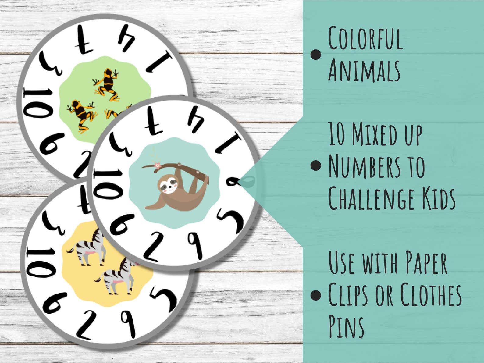 Animal Themed Counting Clip Cards Preschool, Homeschool, Number ...