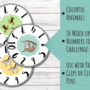Animal Themed Counting Clip Cards - Preschool, Homeschool, Number ...
