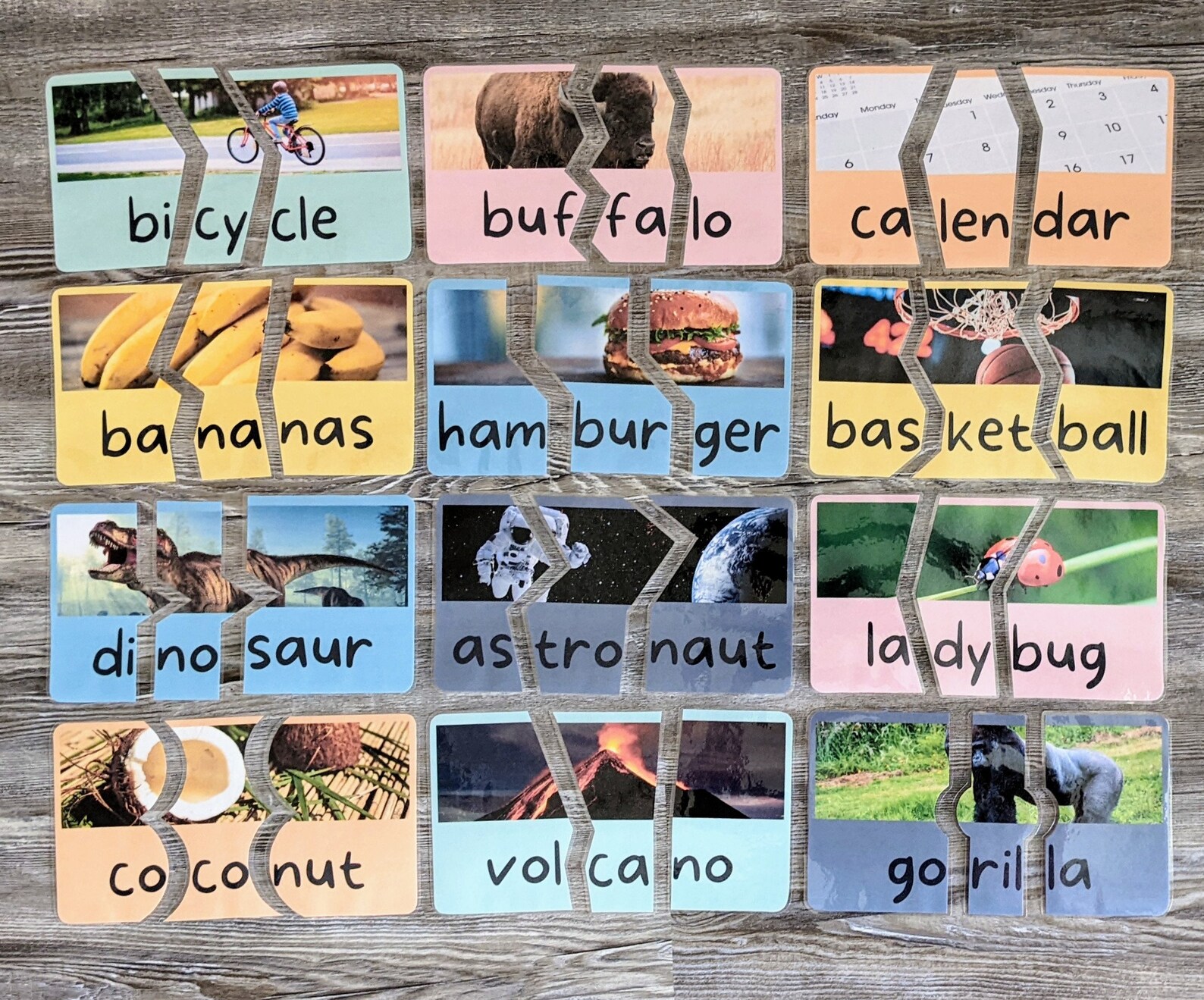 Three Syllable Word Puzzles Homeschool English Language - Etsy