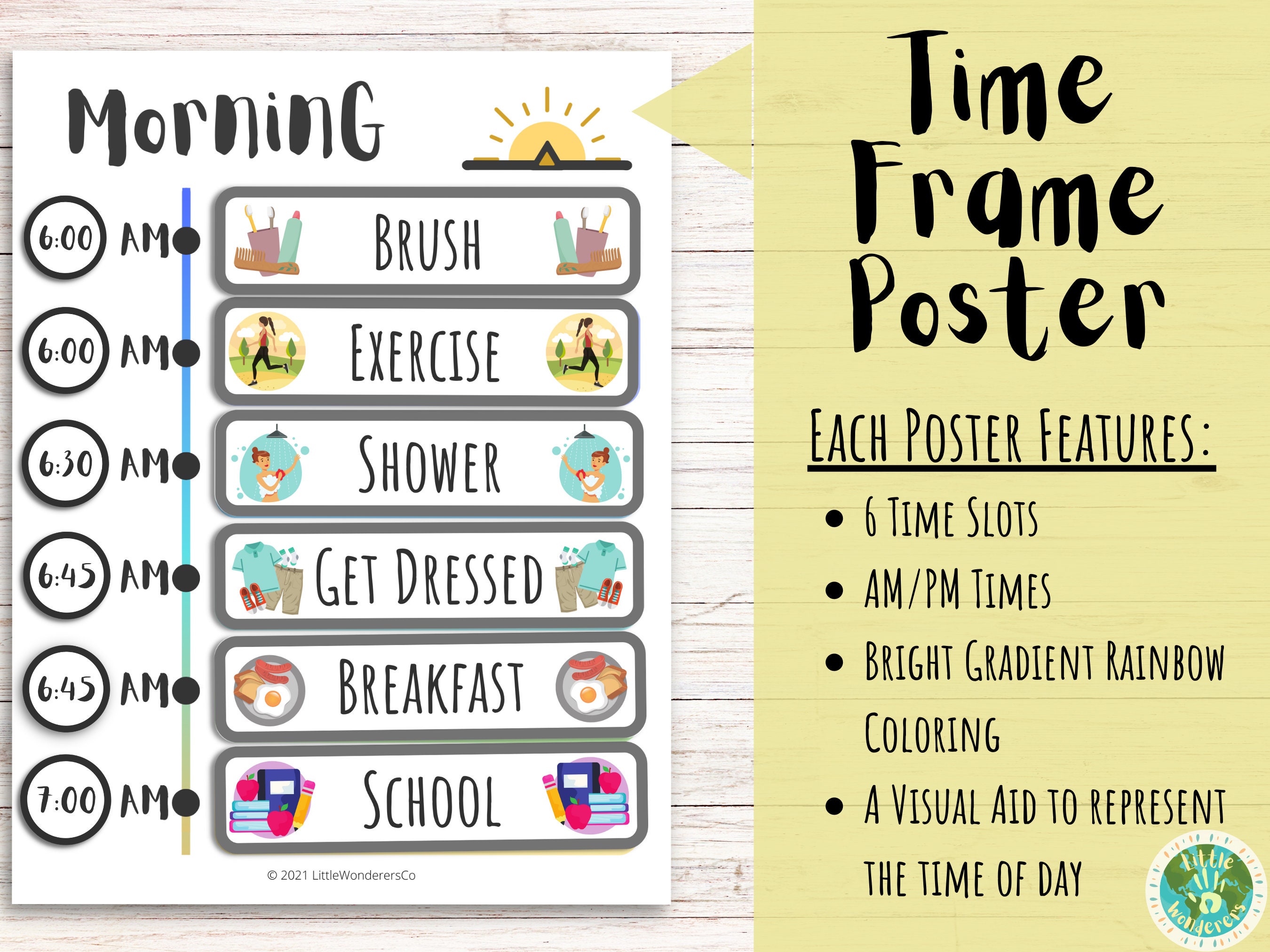 Customizable Visual Wall Schedule - Routine, Homeschool, Autism, Speech ...