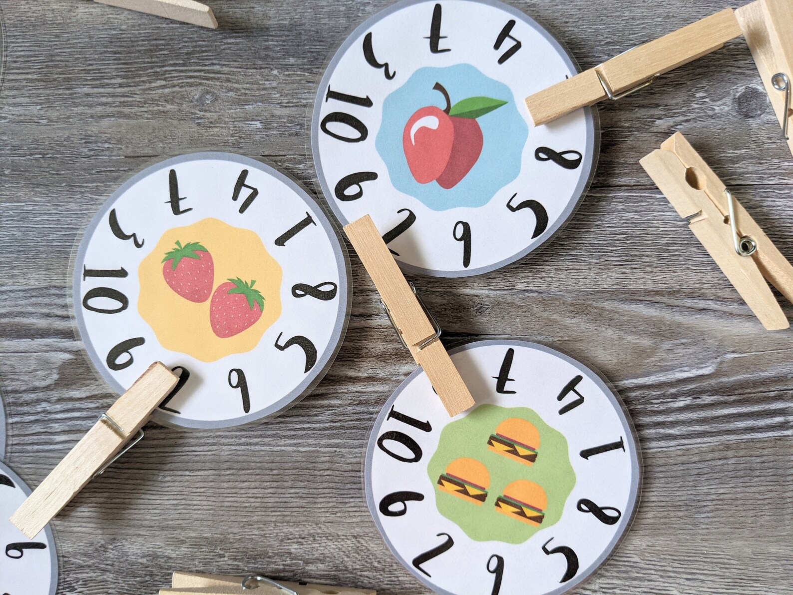 Food Themed Counting Clip Cards Preschool Homeschool - Etsy