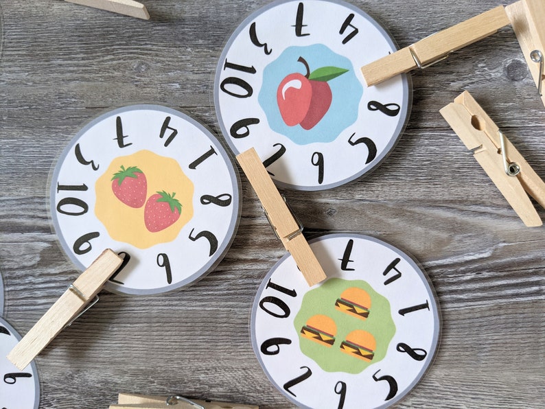 Food Themed Counting Clip Cards Preschool Homeschool - Etsy