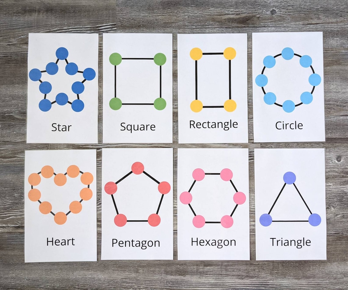 Shape Pom Pom Mats Printable Playdoh Preschool Shapes - Etsy