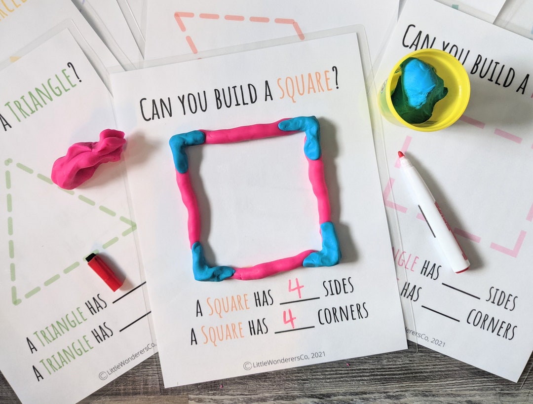 Shape Building Playdoh Sensory Activity - Preschool Activities ...